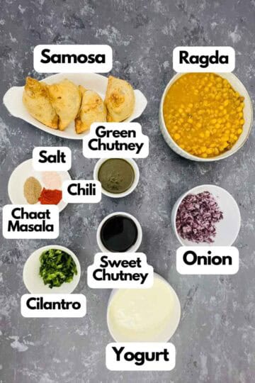 Samosa Chaat Recipe (Easy Matar Samosa Chaat) - Easy Indian Cookbook