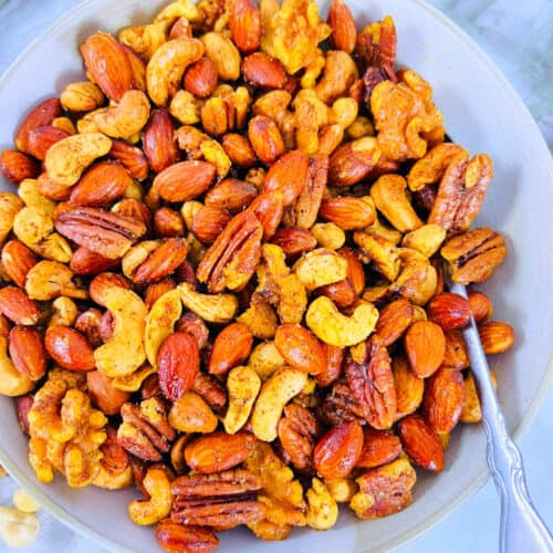 Roasted Masala Nuts in Air Fryer (Sweet and spicy) - Easy Indian Cookbook