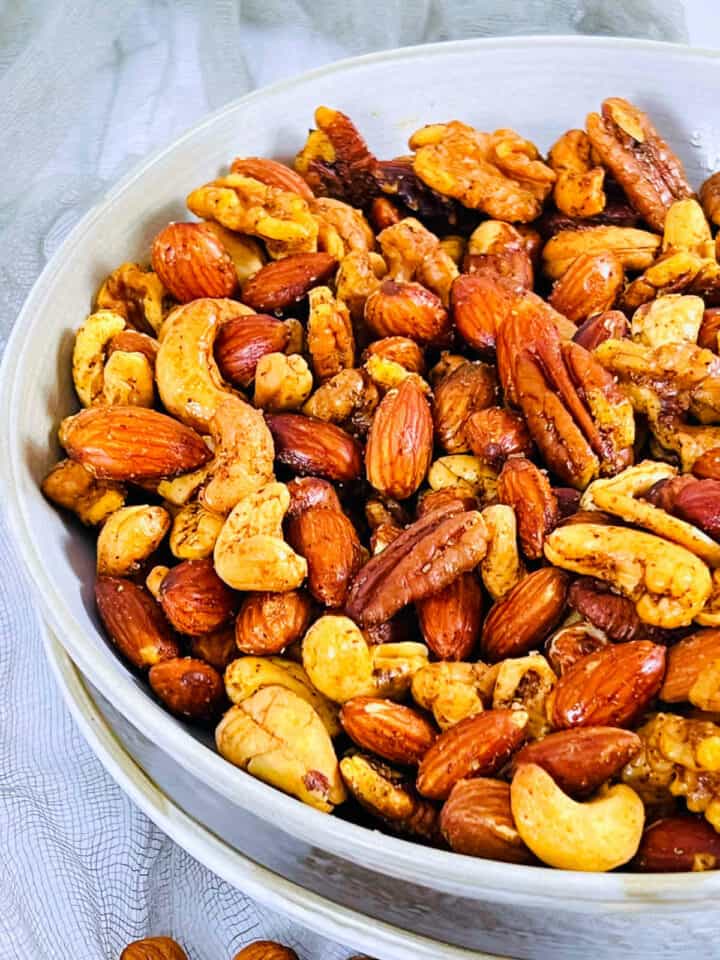Roasted Masala Nuts in Air Fryer (Sweet and spicy) - Easy Indian Cookbook