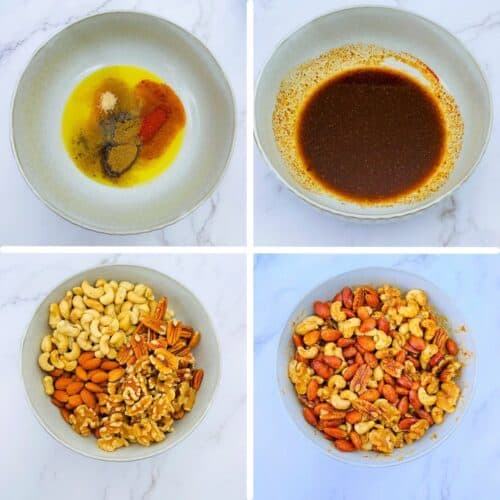 Roasted Masala Nuts in Air Fryer (Sweet and spicy) - Easy Indian Cookbook