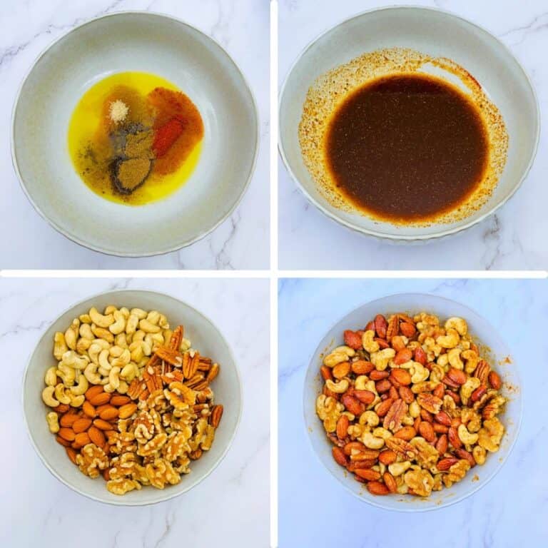 Roasted Masala Nuts in Air Fryer (Sweet and spicy) - Easy Indian Cookbook