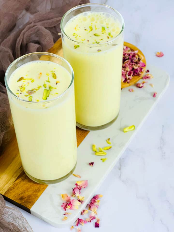 Badam Milk Recipe (Almond-flavored Milk) - Easy Indian Cookbook