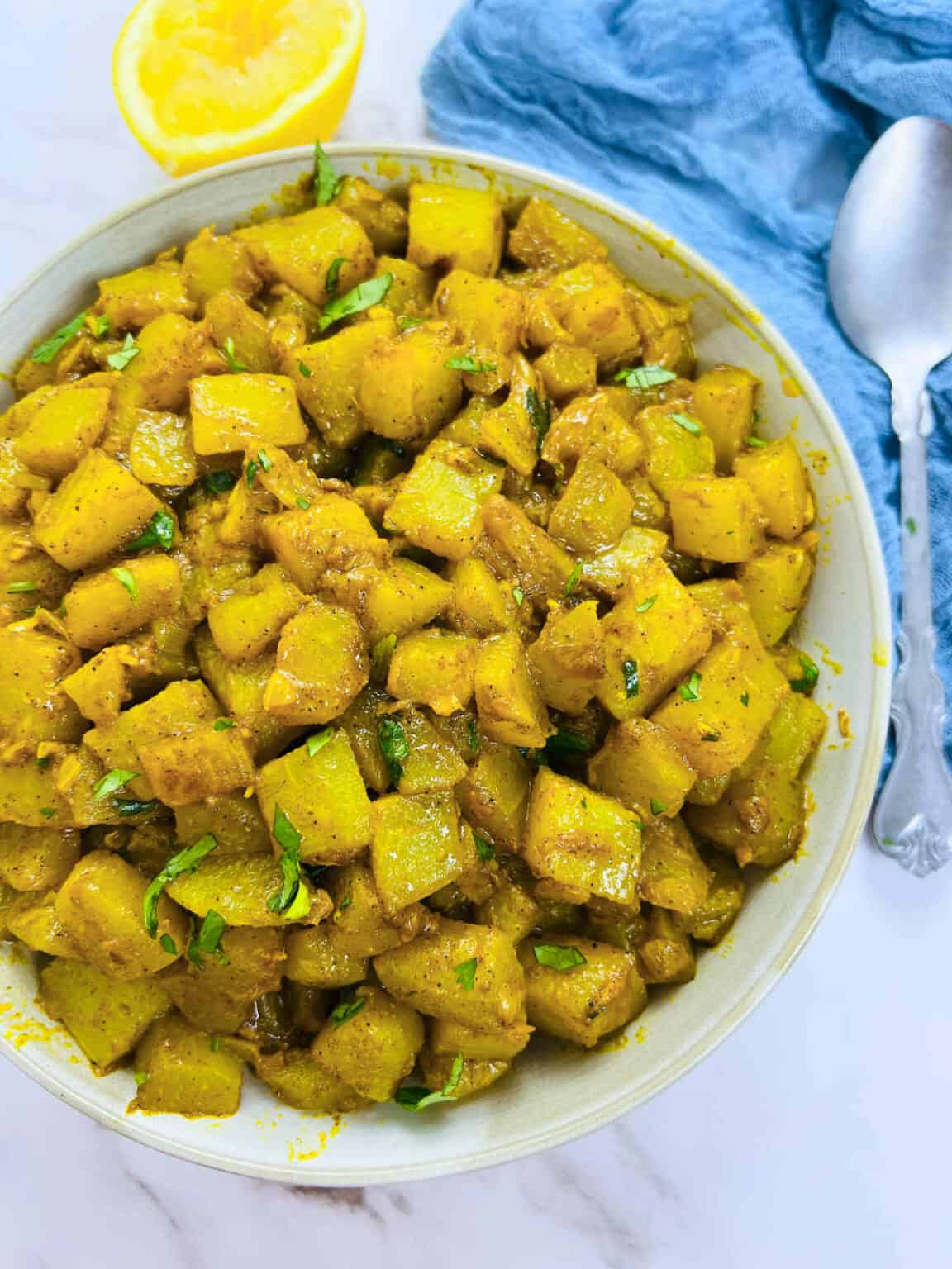 Pan-Fried Chayote Squash / Chow Chow Sabzi - Easy Indian Cookbook
